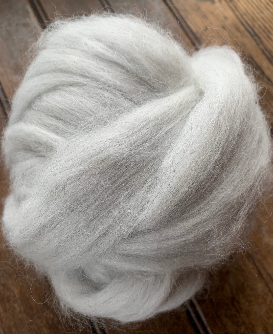 Baby Alpaca Roving, 100% Alpaca, Light Silver Gray, Roving for Spinning ...