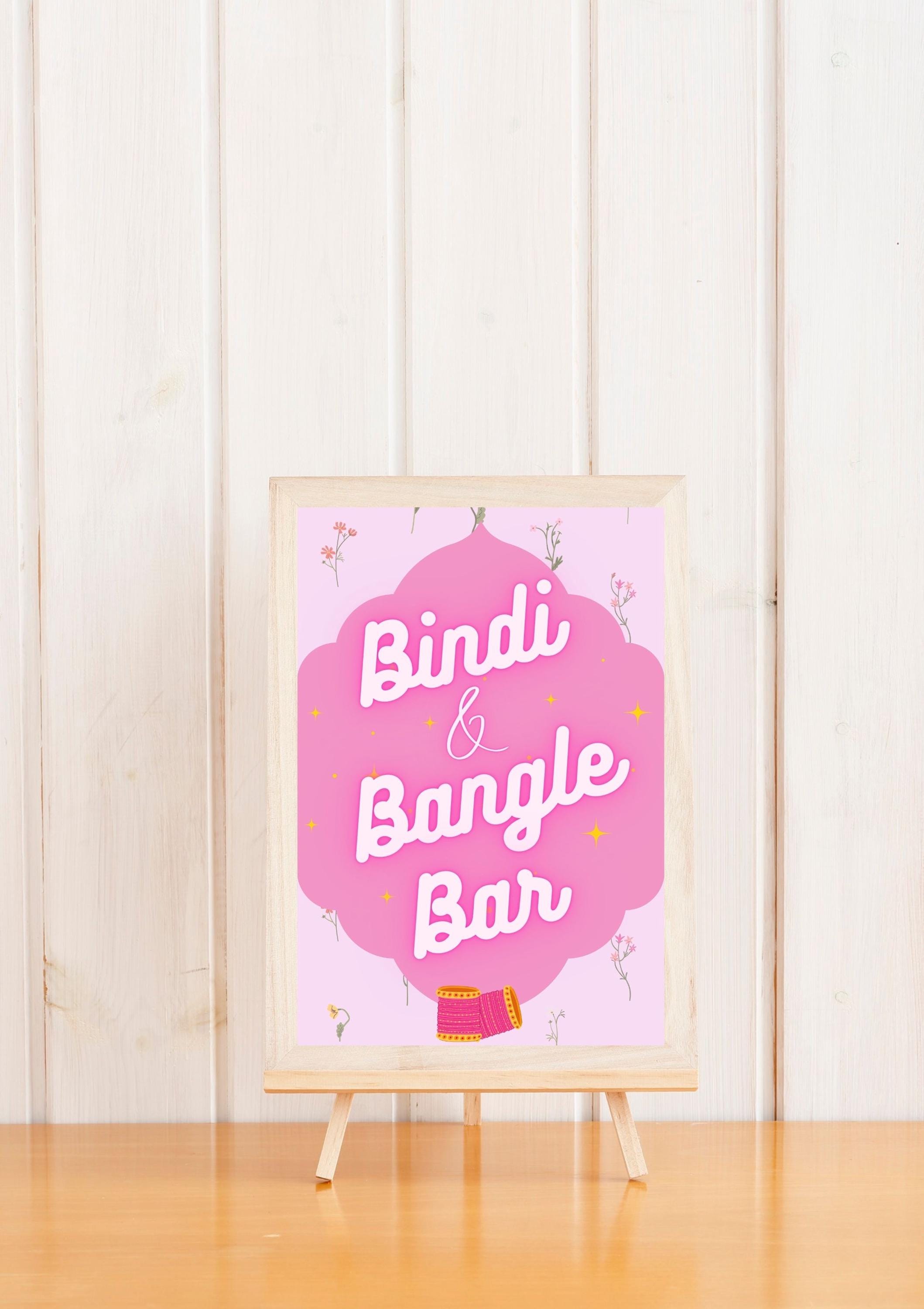 Bindi & Bangle Bar Sign: Colourful Indian Wedding Decor Signage for ...