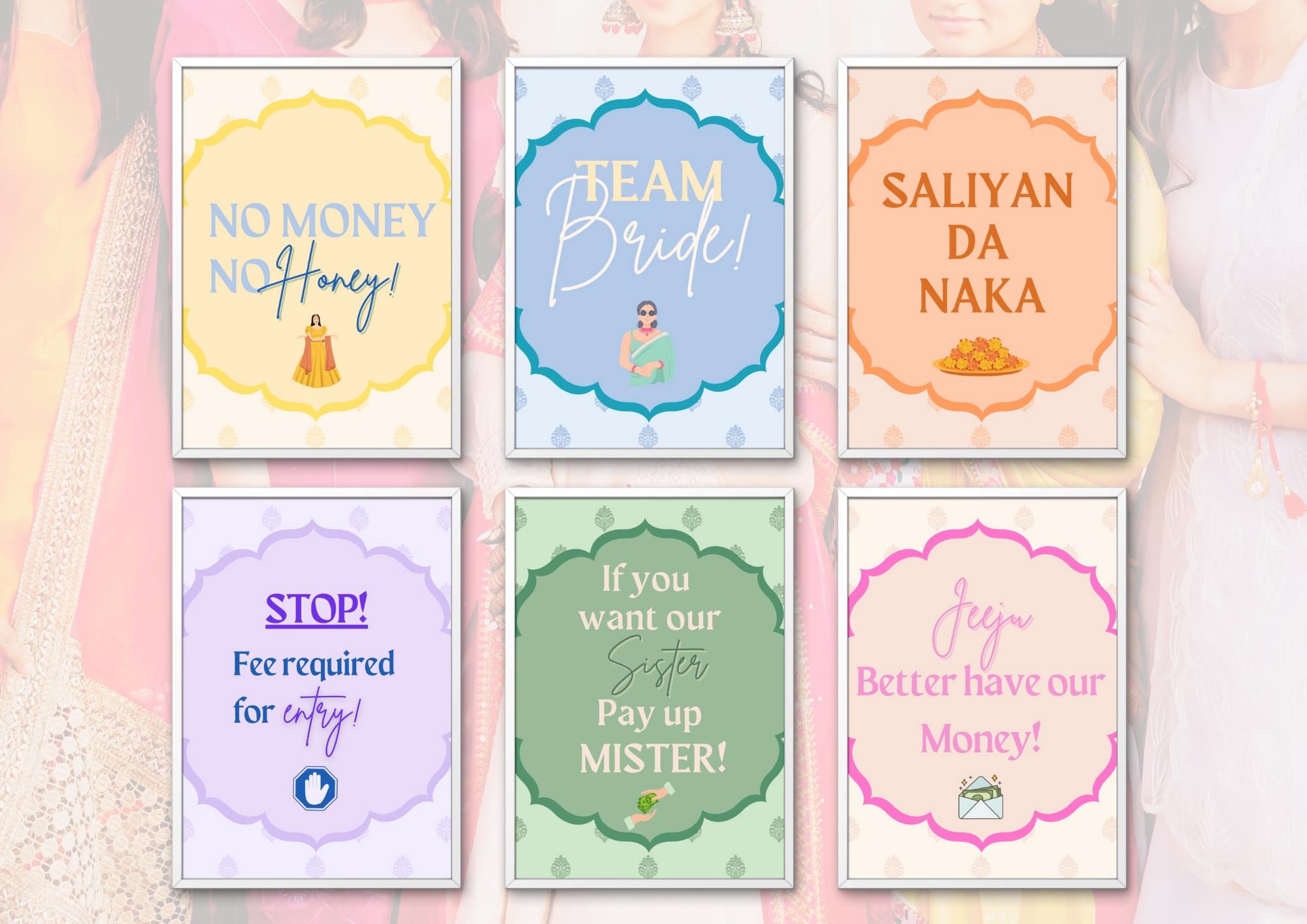 Indian Wedding *bride Side* Door Stop Signs Before Doli - Etsy