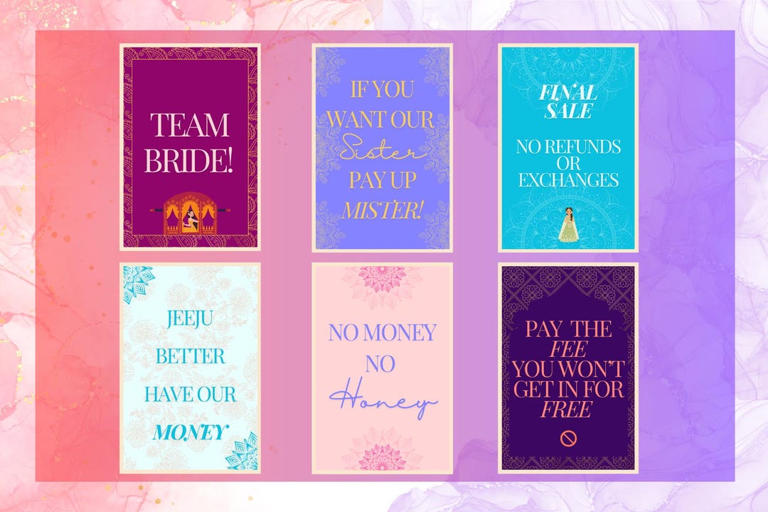 Fun Doli Door Stop Signs | Doli Signs Bundle | Indian Weddings | Ribbon ...