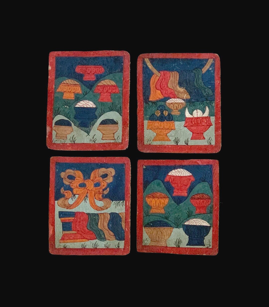 Tibetan Tsakli (E) - Group of 4 Buddhist Initiation Cards - Etsy
