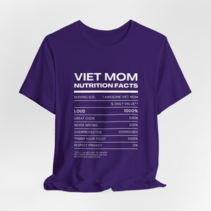 Vietnamese Mom Funny Nutrition Facts Label Tshirt, Viet Mom Funny Traits, Gift for Mom Mother in ...
