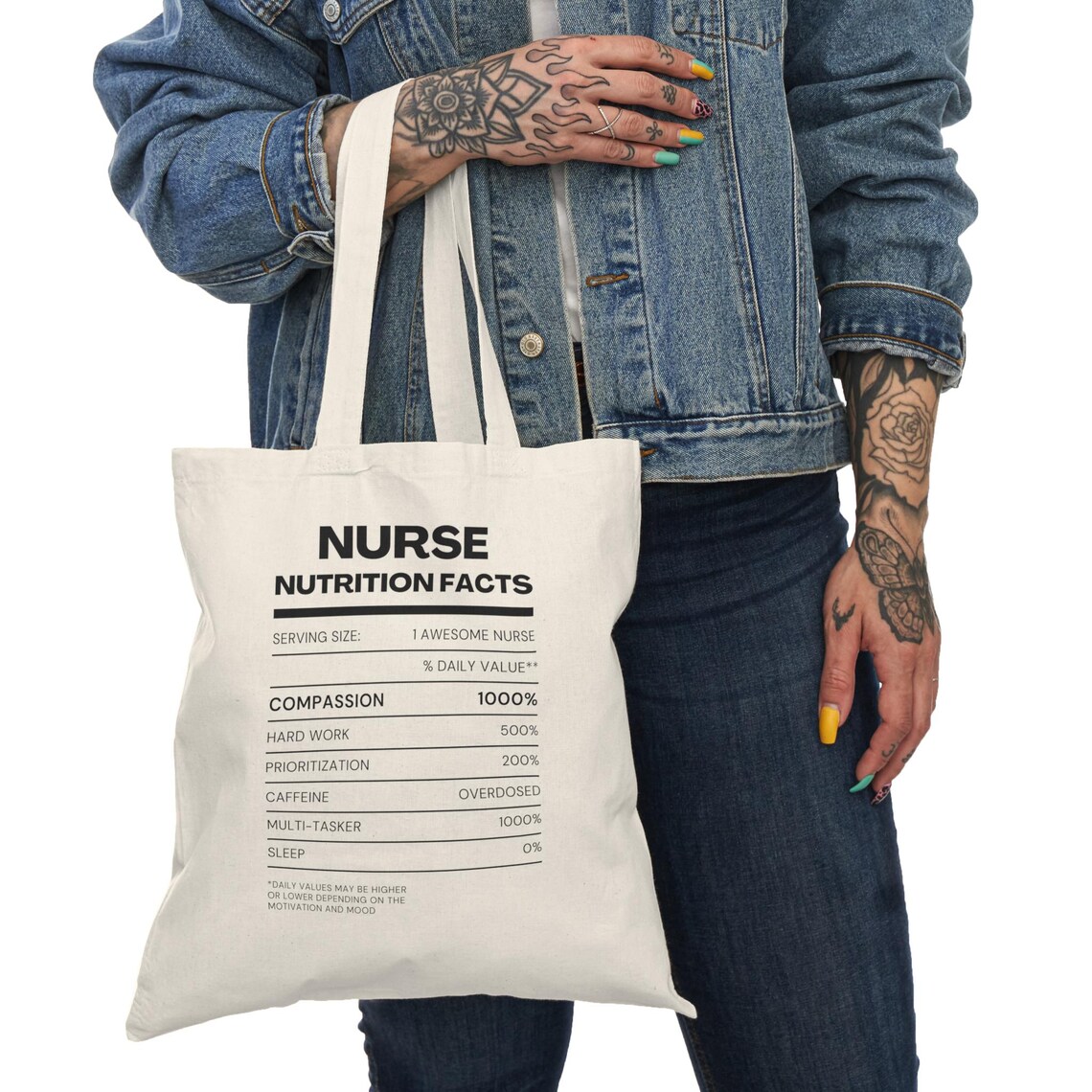 Gifts for Nurse Nutritional Facts Label Canvas Tote Bag - Etsy
