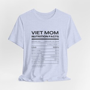 Vietnamese Mom Funny Nutrition Facts Label Tshirt, Viet Mom Funny Traits, Gift for Mom Mother in ...