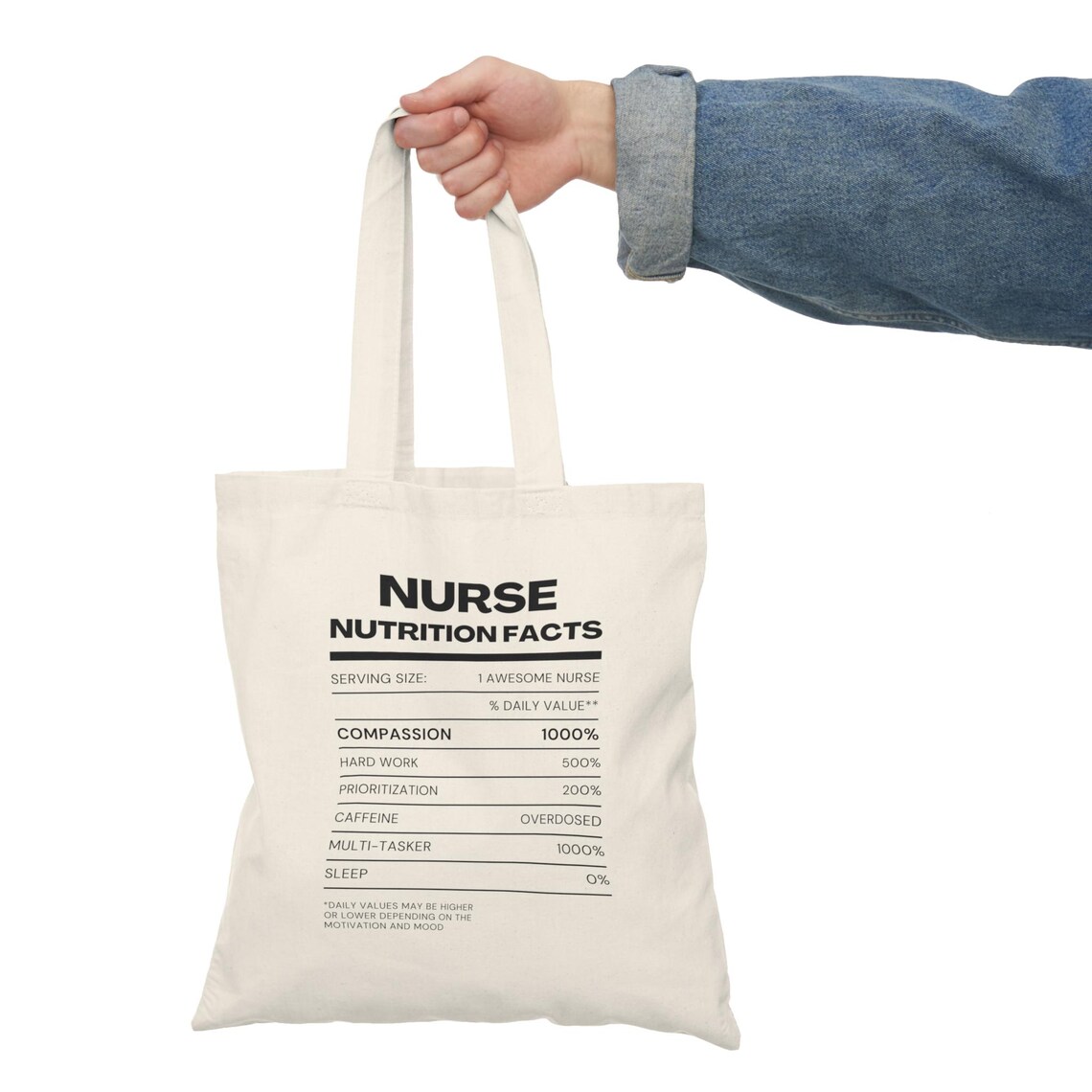 Gifts for Nurse Nutritional Facts Label Canvas Tote Bag - Etsy