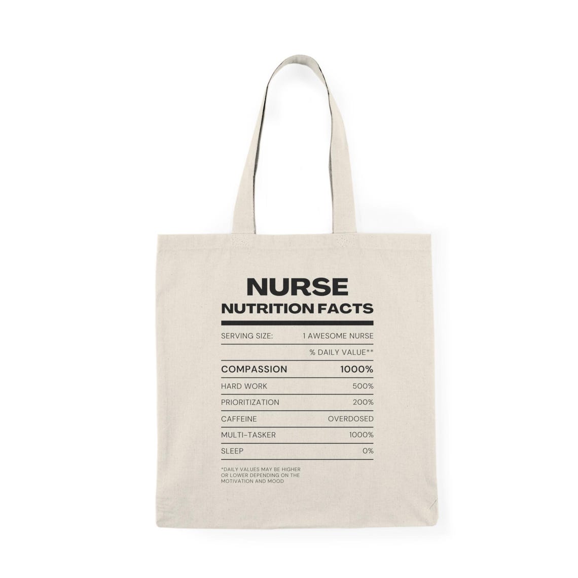 Gifts for Nurse Nutritional Facts Label Canvas Tote Bag - Etsy