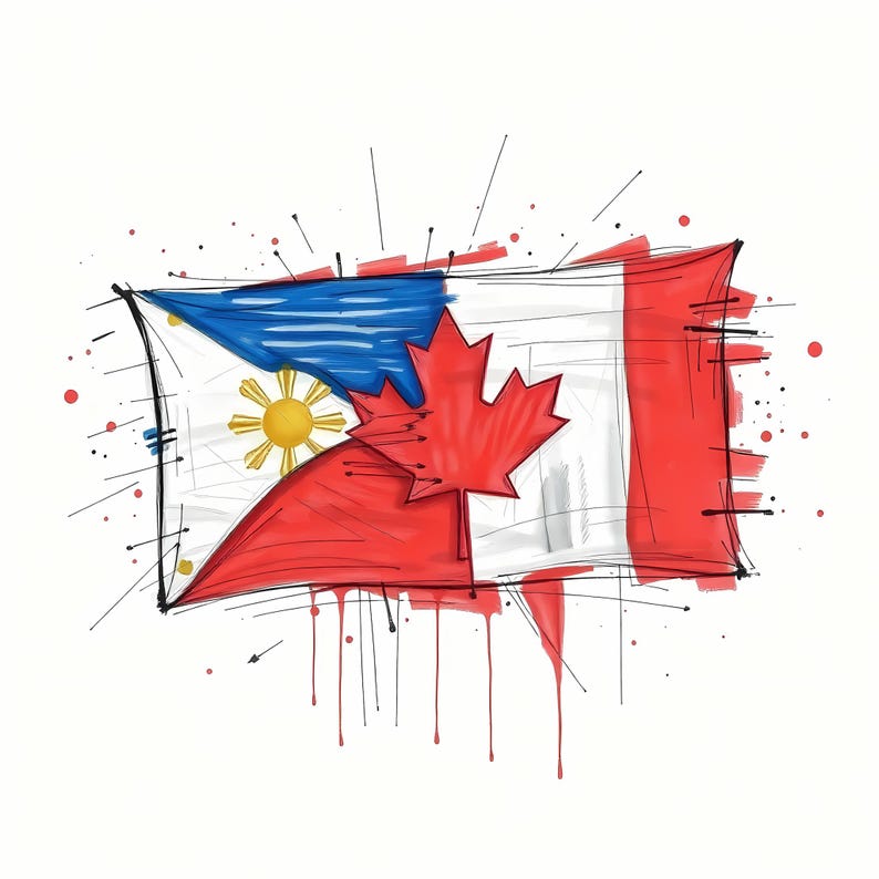 7 Filipino Canadian Flag Digital Print Filipino Pride Wall Art Filipino ...