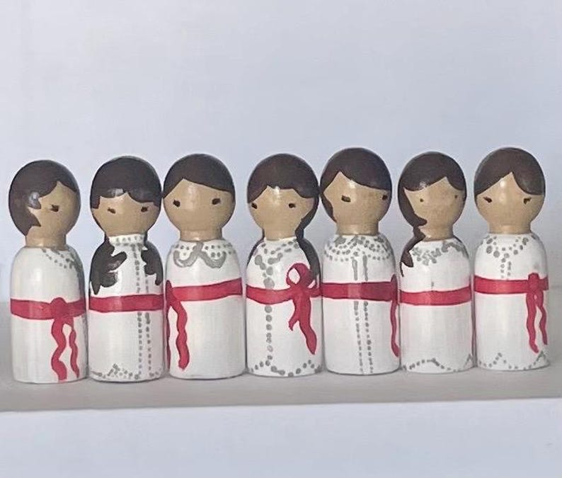 St. Lucia Hand Painted Wooden Peg Doll, Catechesis of the Good Shepherd ...