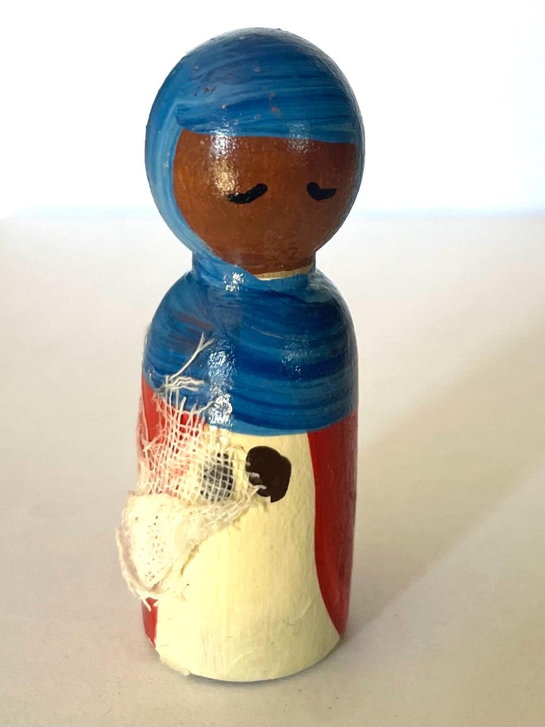 St Piama of Egypt 2.4” Hand Painted Wooden Peg Doll With Prayerful Face ...