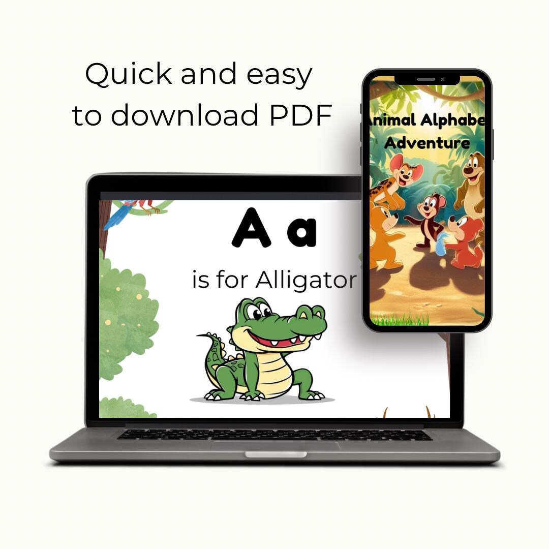 Animal Alphabet Adventure A-Z Textbook | Printable PDF High-quality Fun ...