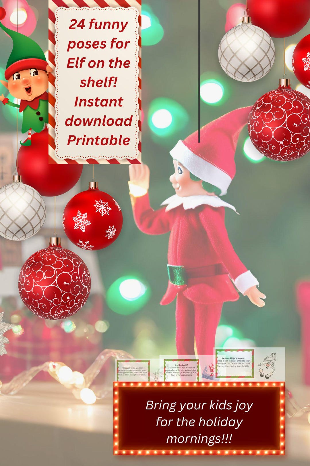 24 Hilarious Elf on the Shelf Poses Printable & Instant Download for ...