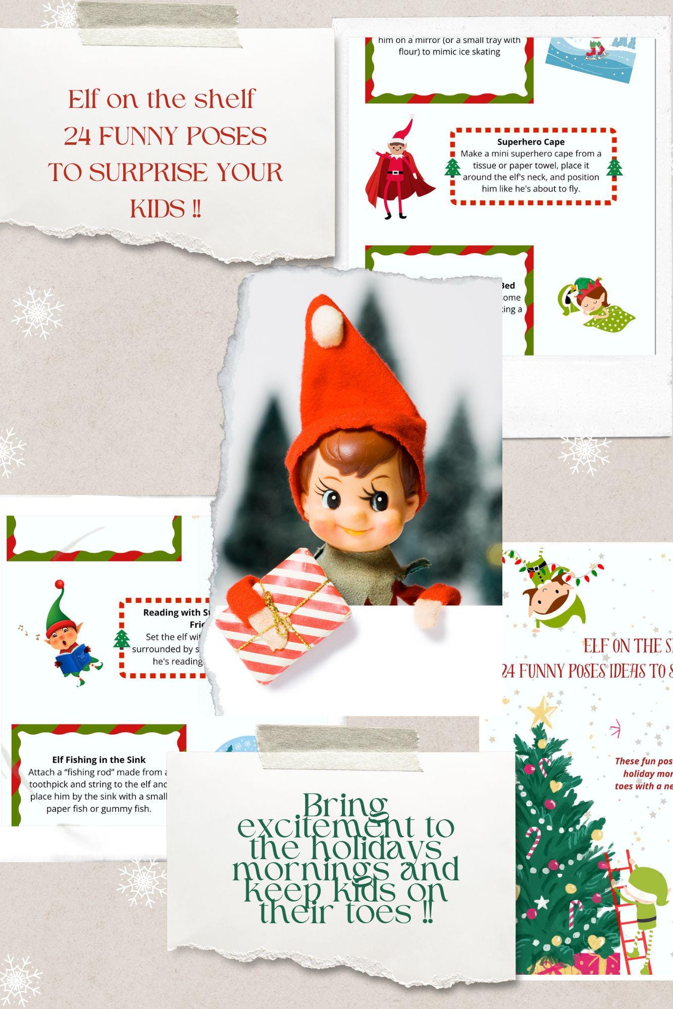 24 Hilarious Elf on the Shelf Poses Printable & Instant Download for ...