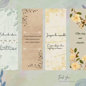 Printable Inspirational Bookmark Bundle Set of 4 | Uplifting Quotes for ...