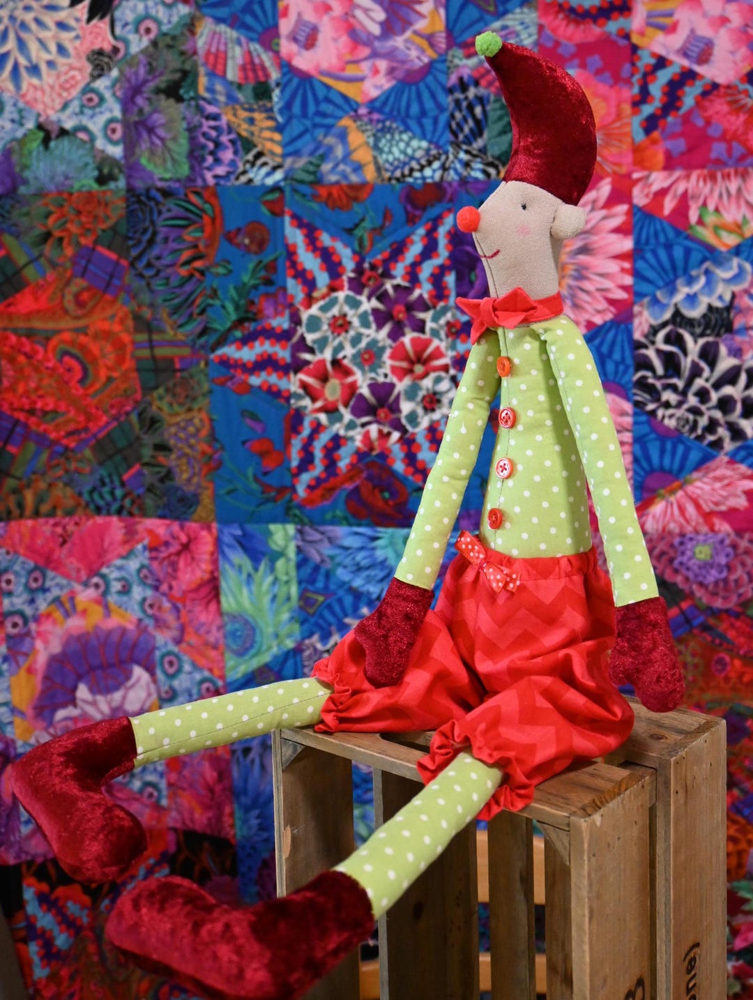 Clown Rag Doll Sewing Pattern With Trousers - Sewing Tutorial in PDF ...