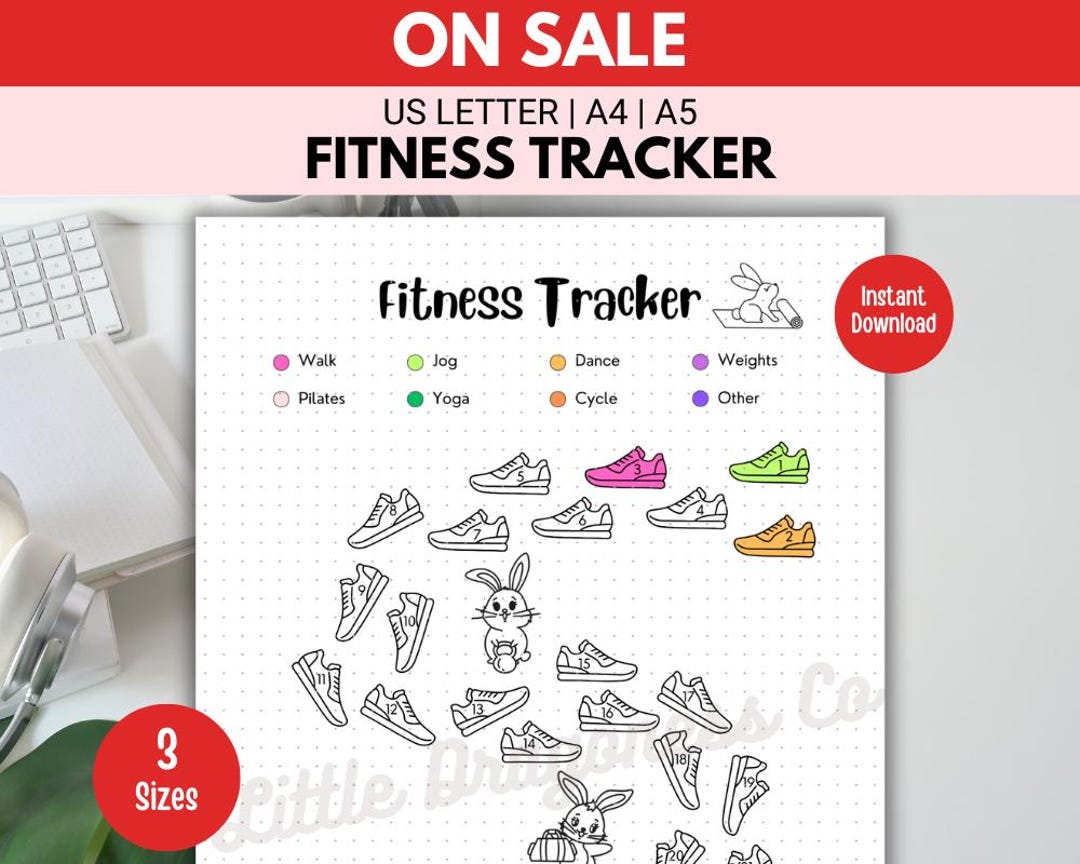 Monthly Fitness Tracker,printable Journal Template,planner Page,track ...