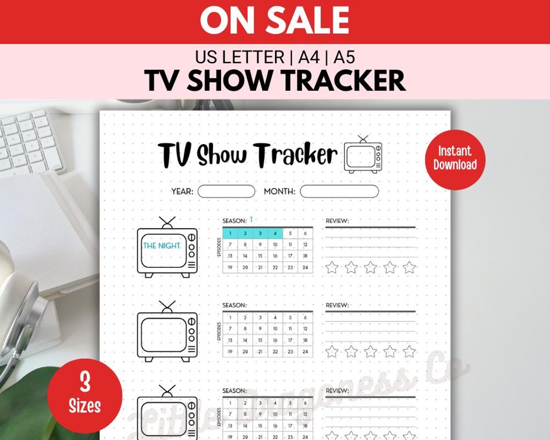 Monthly TV Show Tracker,printable Journal Template,planner Page,track ...