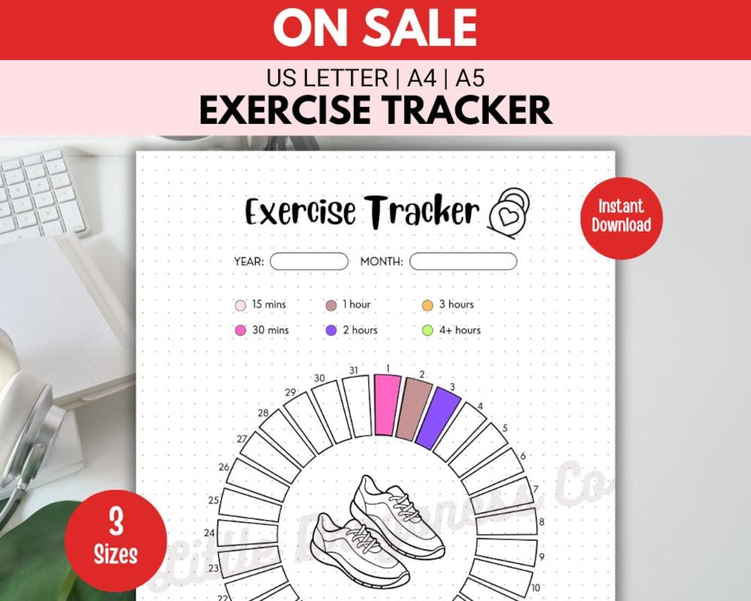 Monthly Exercise Tracker,printable Journal Page,planner Page,track ...