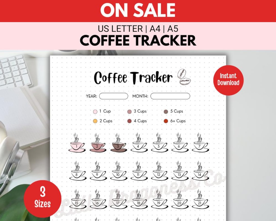 Monthly Coffee Tracker,printable Journal Template,planner Page,track Coffee,bujo Tracker,pdf ...
