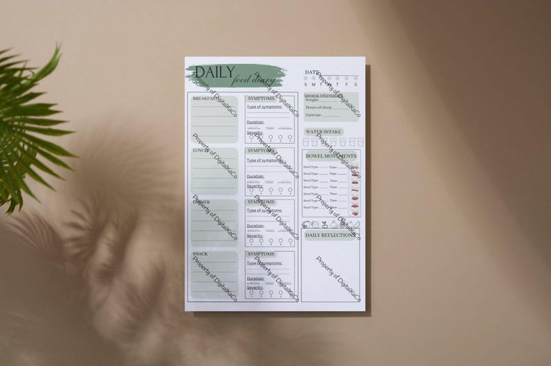 Daily Food Diary - Etsy