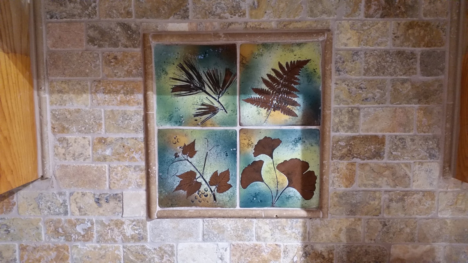 Handmade Green Leaf Ceramic Tile, Botanical Backsplash or Coaster, 6 ...