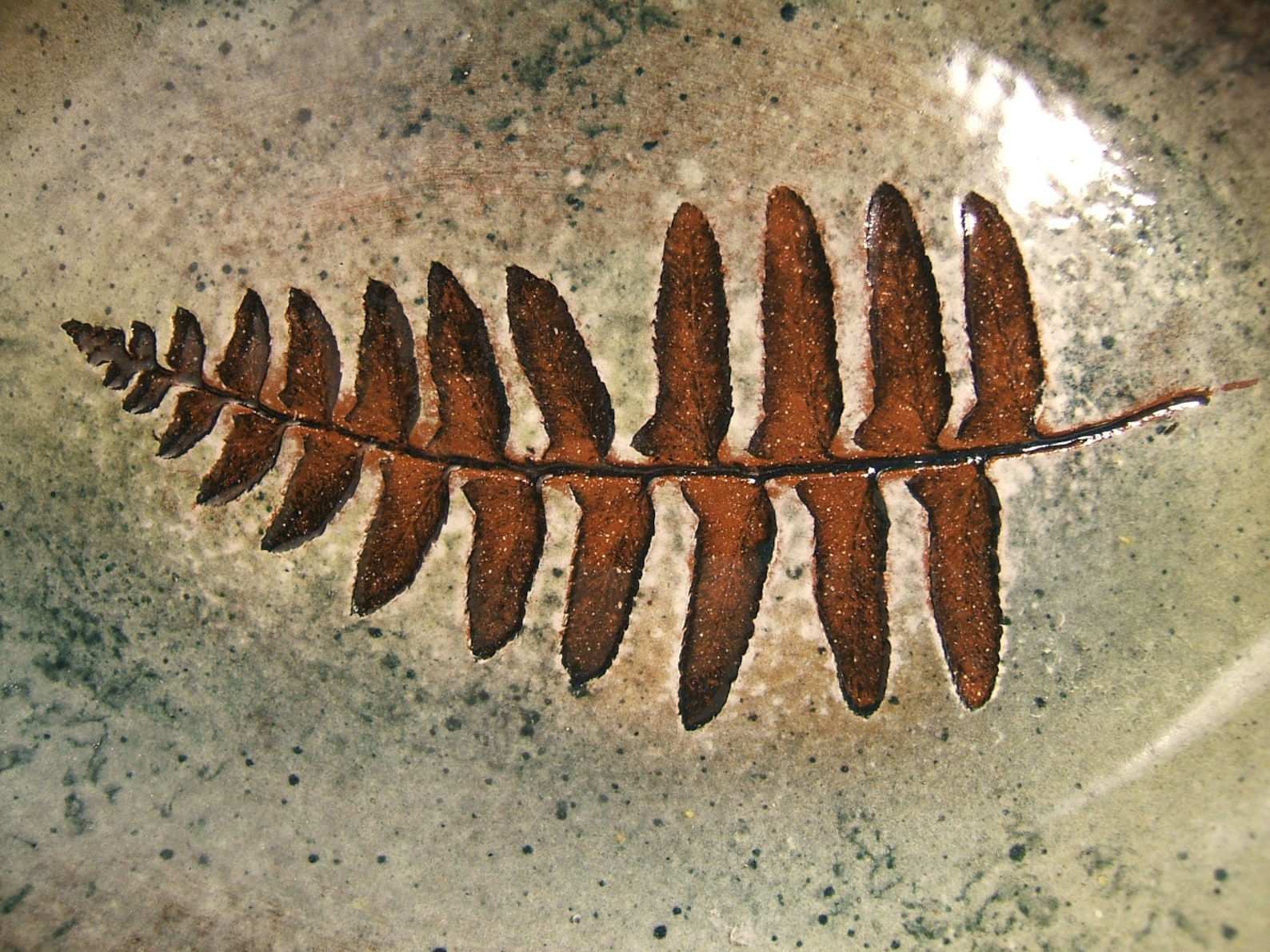 Pottery Serving Bowl Medium With Leaf Impressions - Etsy