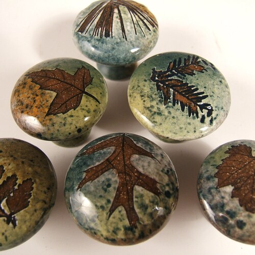 4 Leaf Ceramic Cabinet Knobs or Drawer Pulls Cabinet Hardware - Etsy