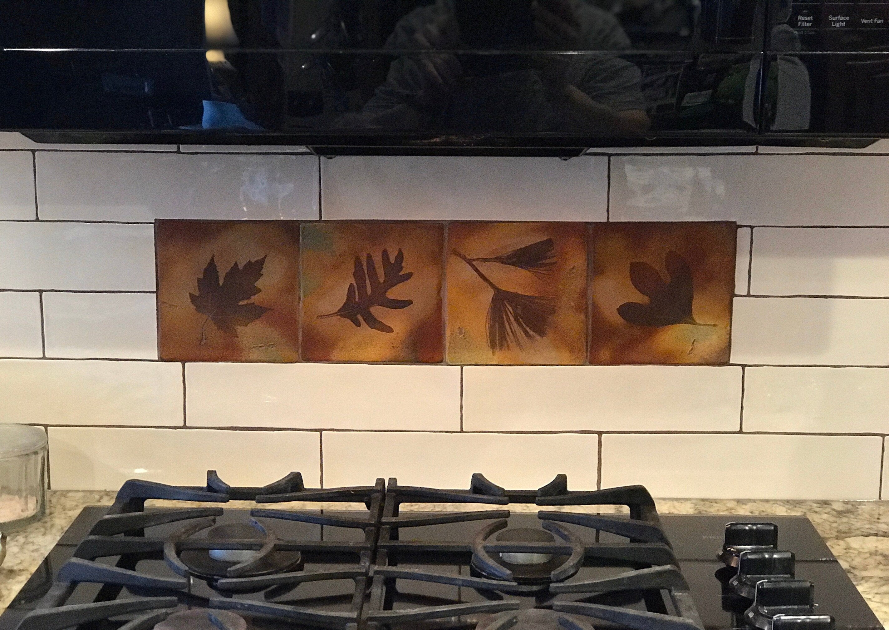 Backsplash Tiles rustic cabin Accent Ceramic Leaf Tile | Etsy