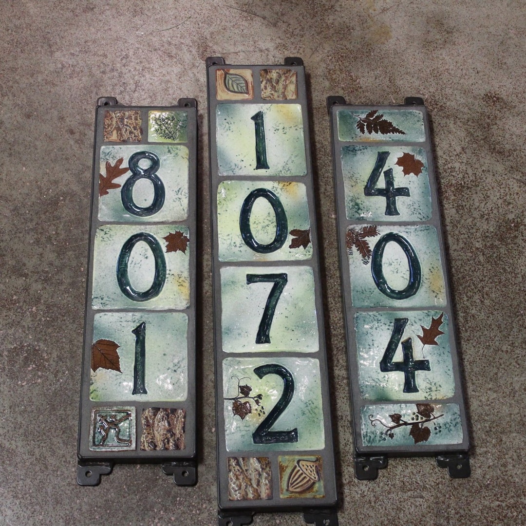 Address Sign House Numbers Ceramic Tile - Etsy