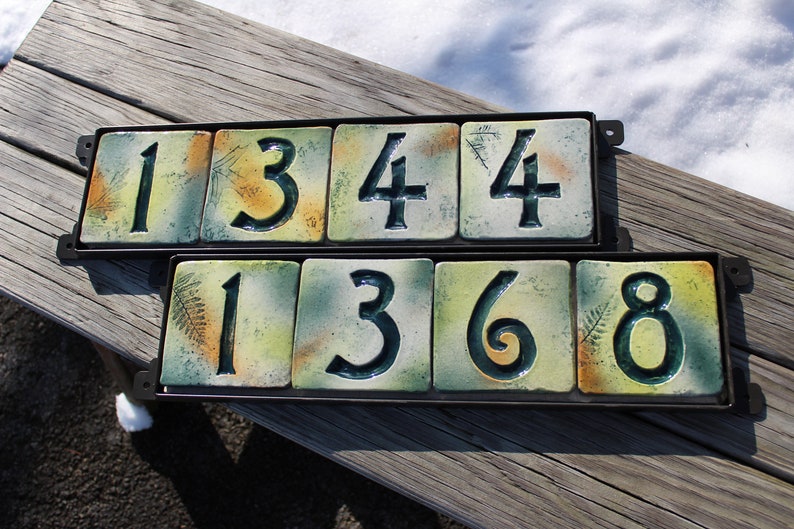 Address Sign House Numbers Ceramic Tile - Etsy