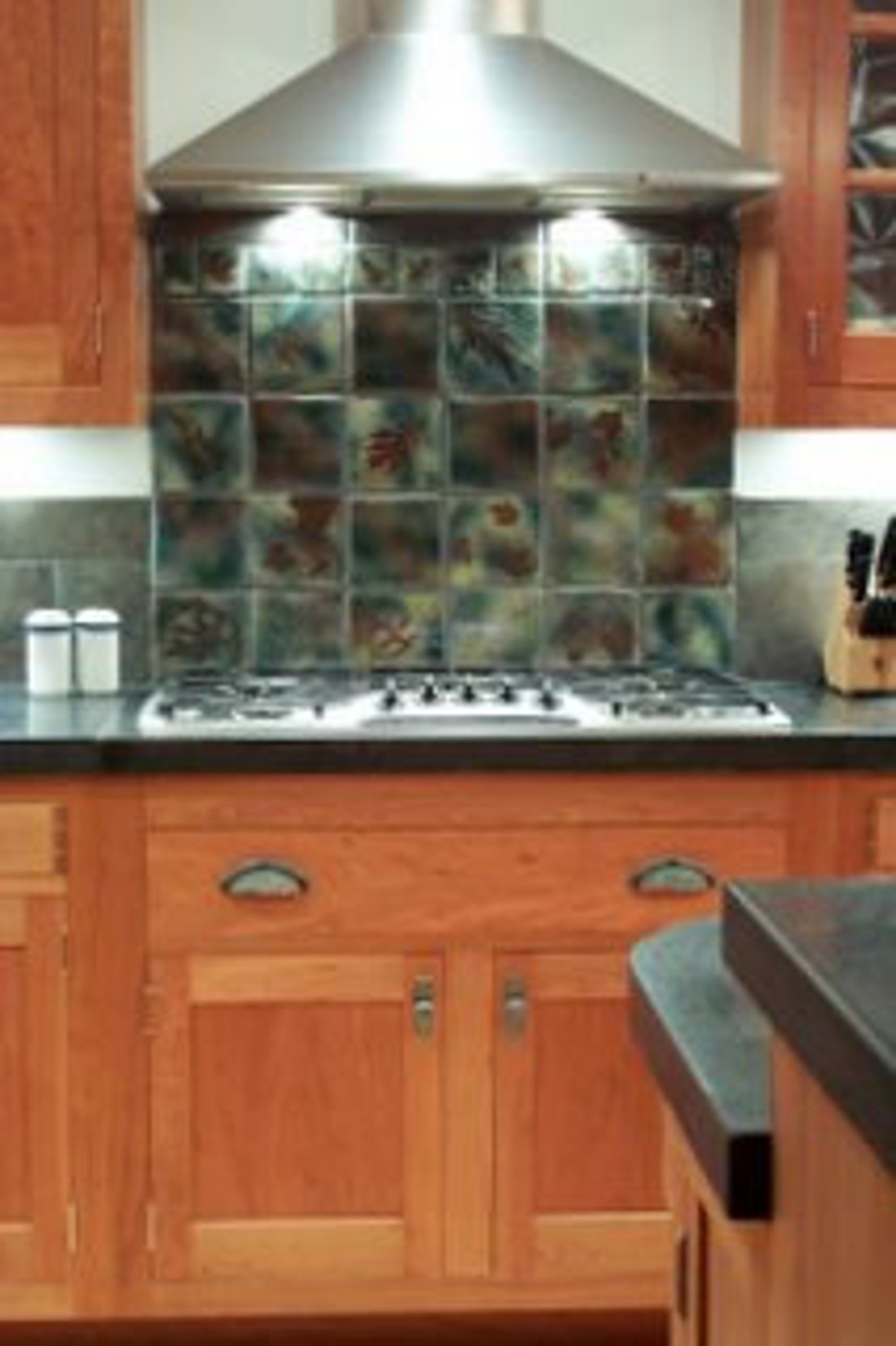 6" Handmade Backsplash Ceramic Tile Coaster Tile in "green Leaf" Glaze ...