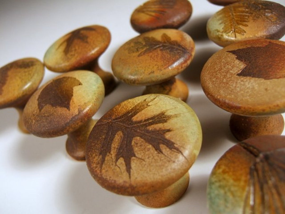 30 Leaf Cabinet Knobs Handmade Ceramic - Etsy