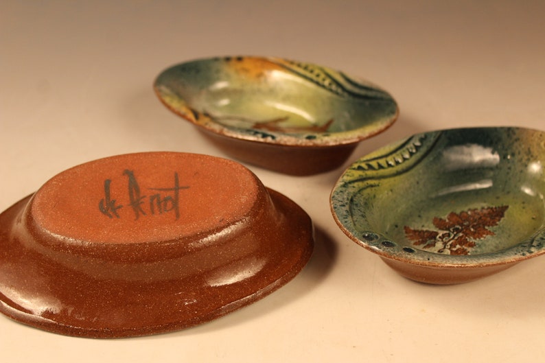 Tapas Bowl, Stoneware Coin Candy Serving Bowl, Small Oblong With Leaf ...