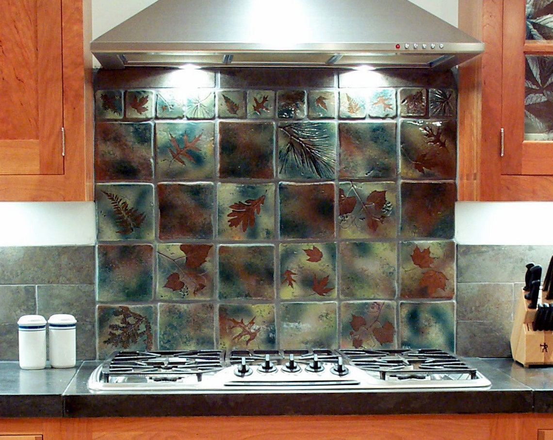 4 Backsplash Accent Tiles 4 Inch Stoneware Ceramic Tiles or - Etsy Canada