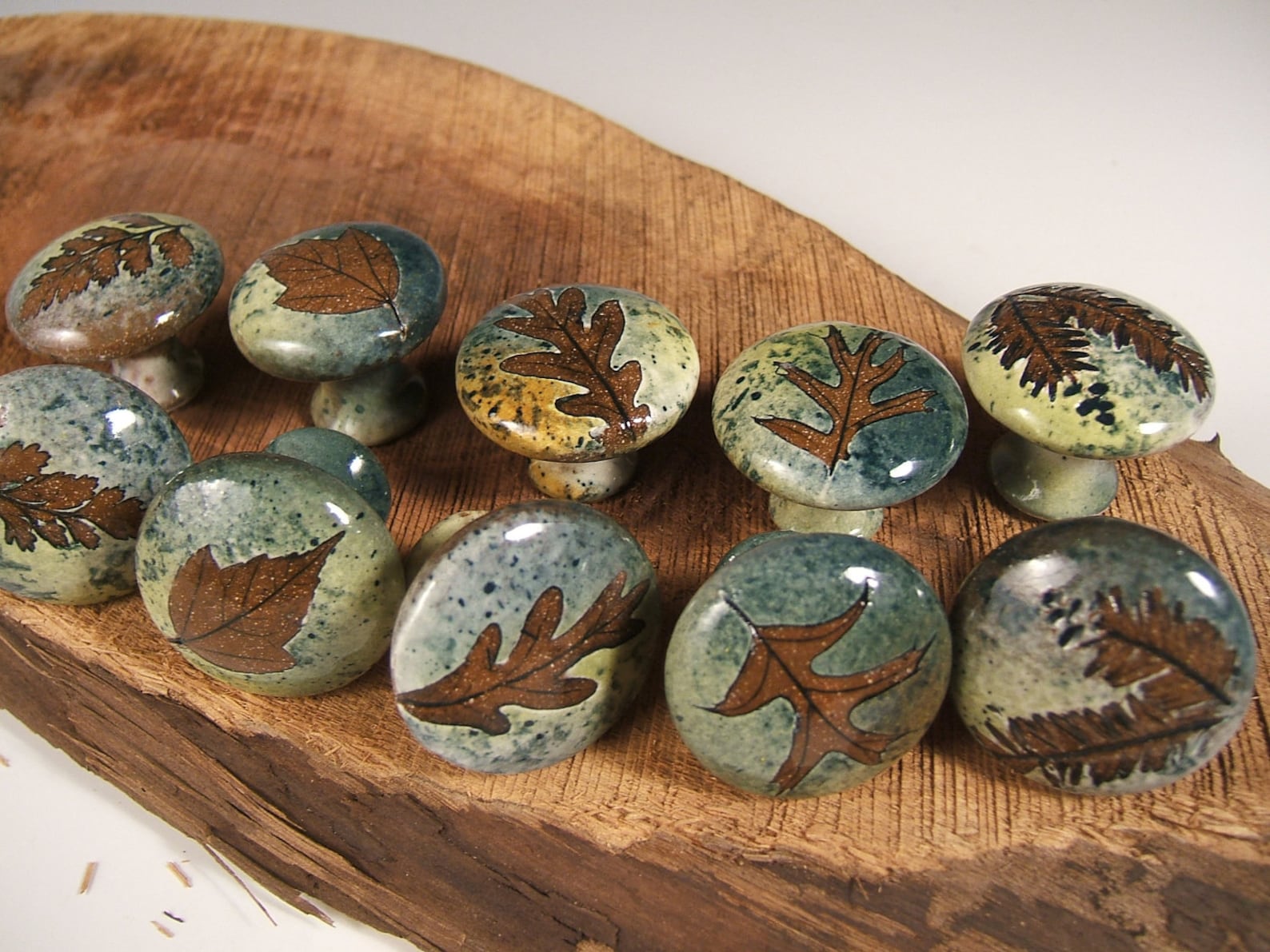 13 Leaf Cabinet Knobs Ceramic Handmade - Etsy