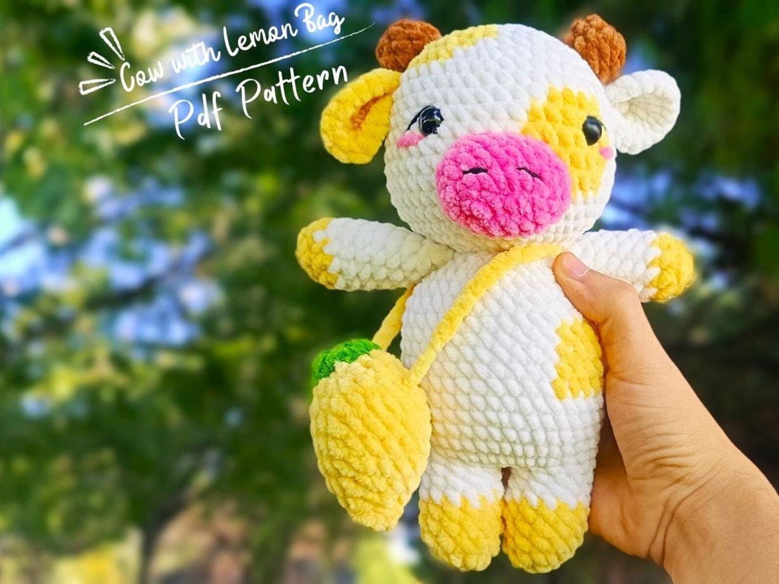 Cow With Lemon Bag Crochet Pattern , Lemon Cow Crochet Plushie ...