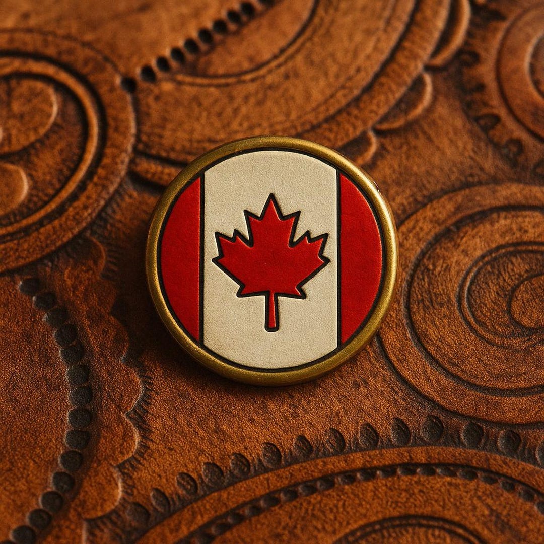 Leather Fridge Magnet With Canadian Flag | Handmade Canadian Souvenir ...