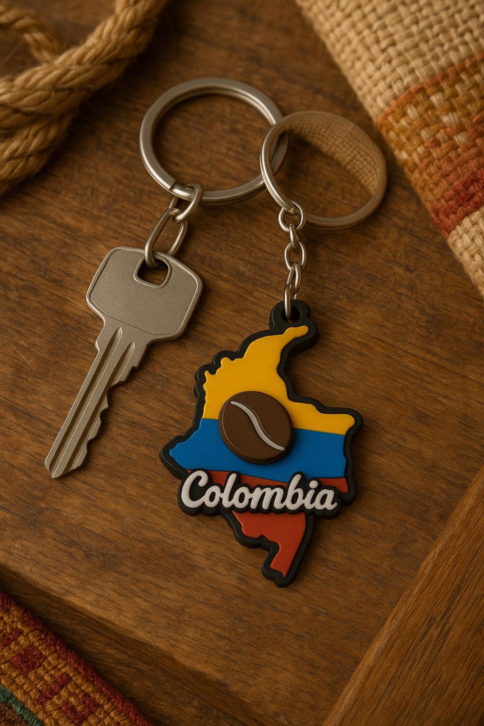 Colombia Map Keychain – Handmade Colombian Souvenir, Colorful Flag ...