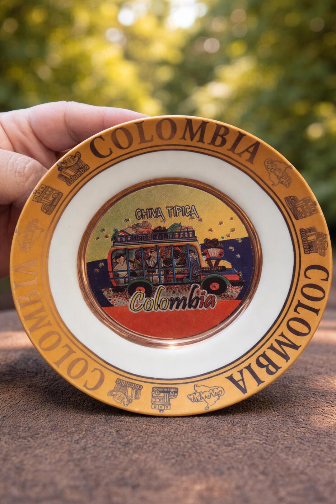 Handmade Colombian Chiva Decorative Plate | Colorful Cultural Home ...