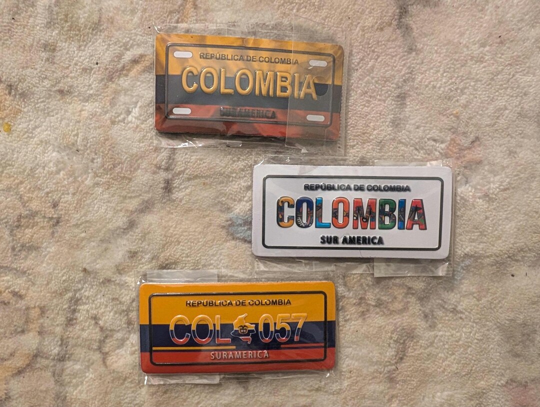 Mini Colombia License Plate Magnet 5×3 Cm | República De Colombia ...
