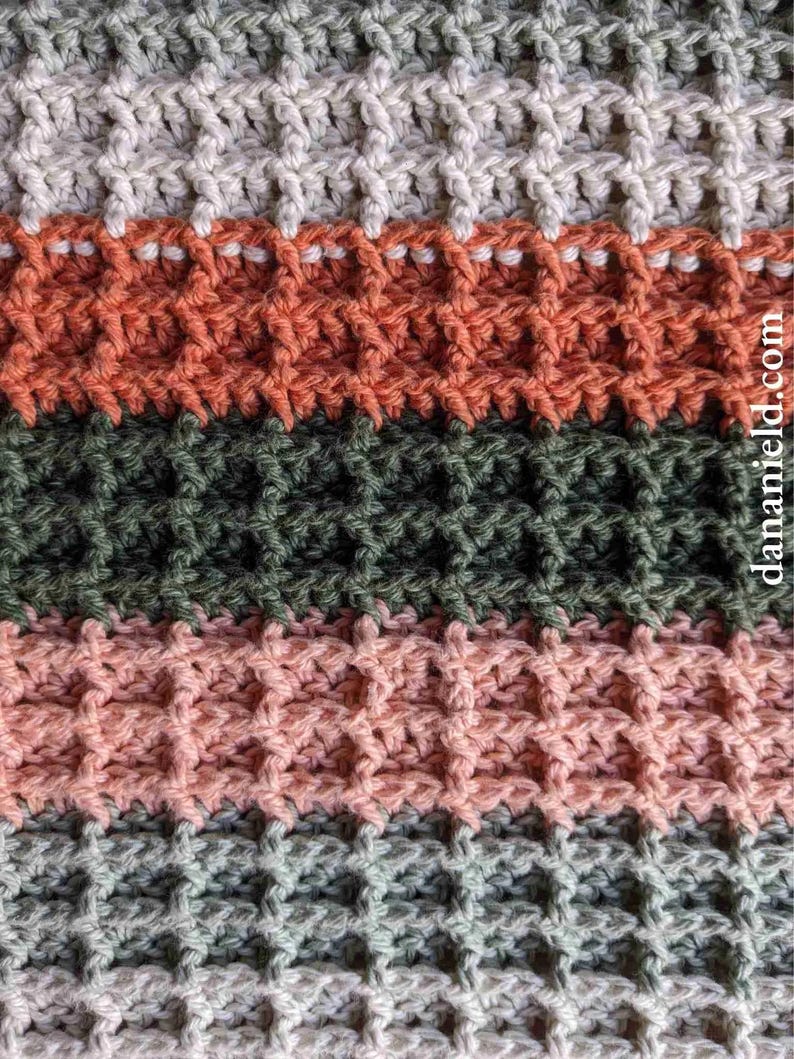 Waffle Stitch Crochet Baby Blanket Pattern With a Moss Stitch Border ...