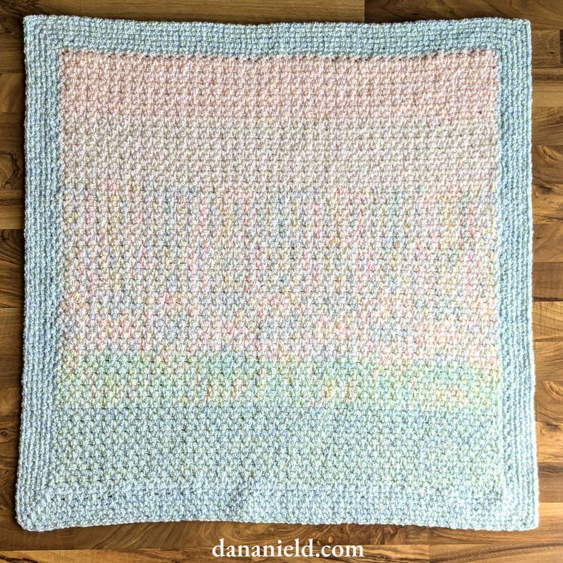 Moss Stitch Crochet Baby Blanket Pattern Using 3 Strands Held Together ...
