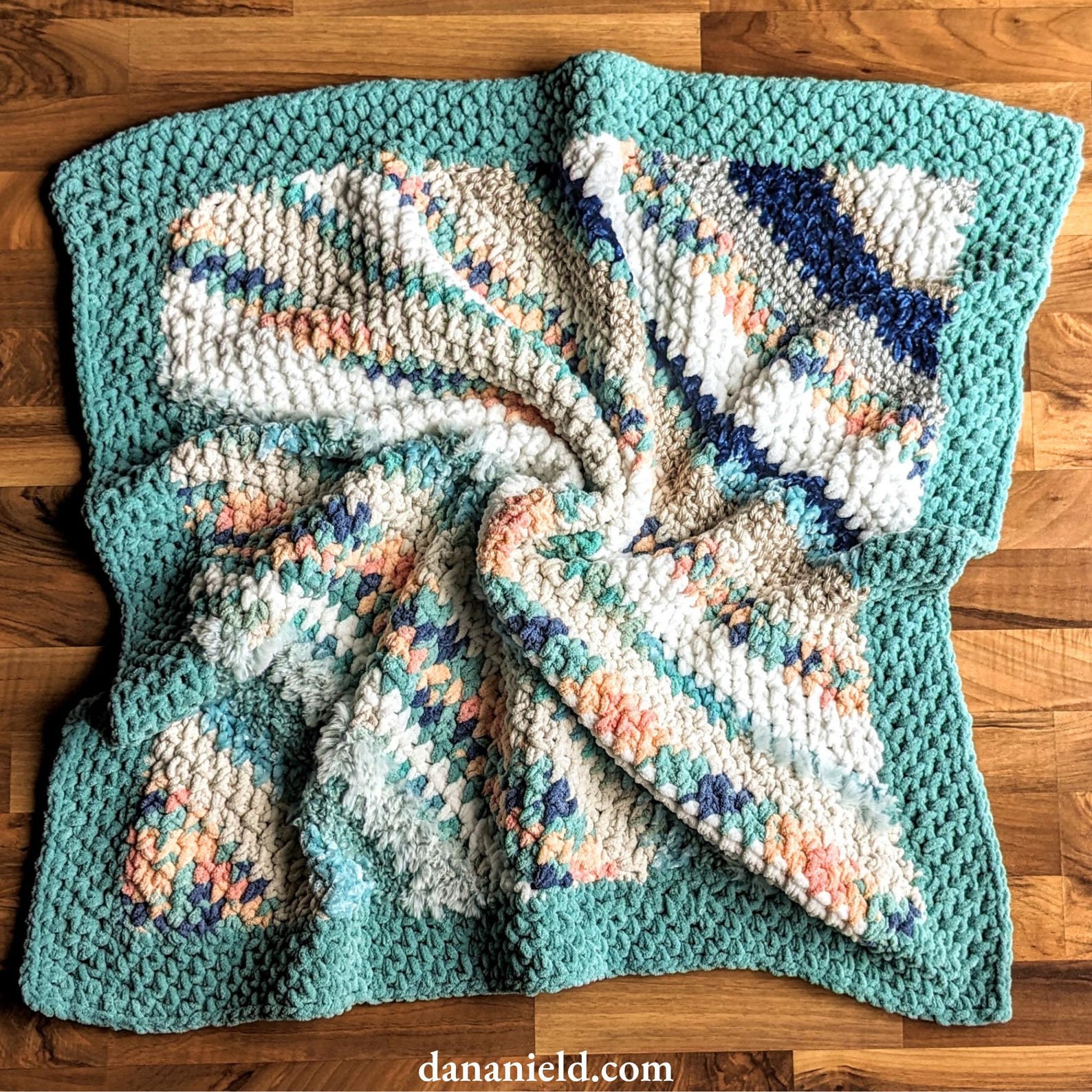 Super Bulky C2C Moss Stitch Crochet Baby Blanket Pattern for Charity ...