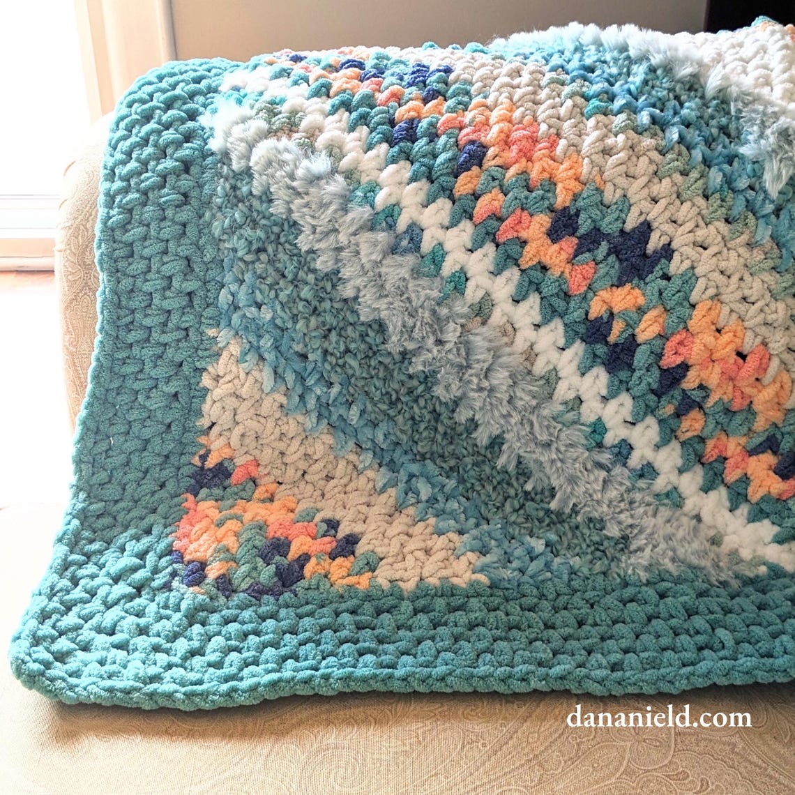 Super Bulky C2C Moss Stitch Crochet Baby Blanket Pattern for Charity ...