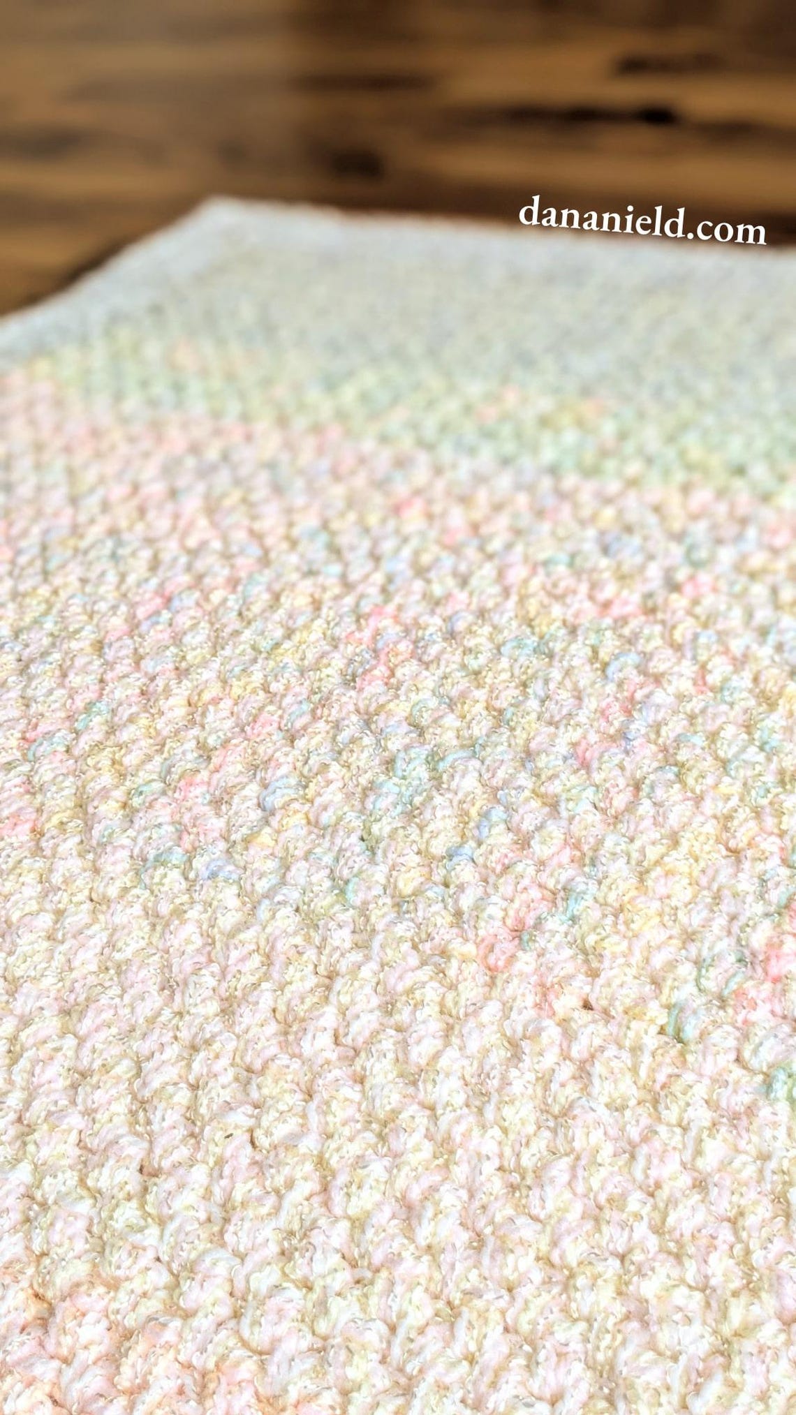 Moss Stitch Crochet Baby Blanket Pattern Using 3 Strands Held Together ...