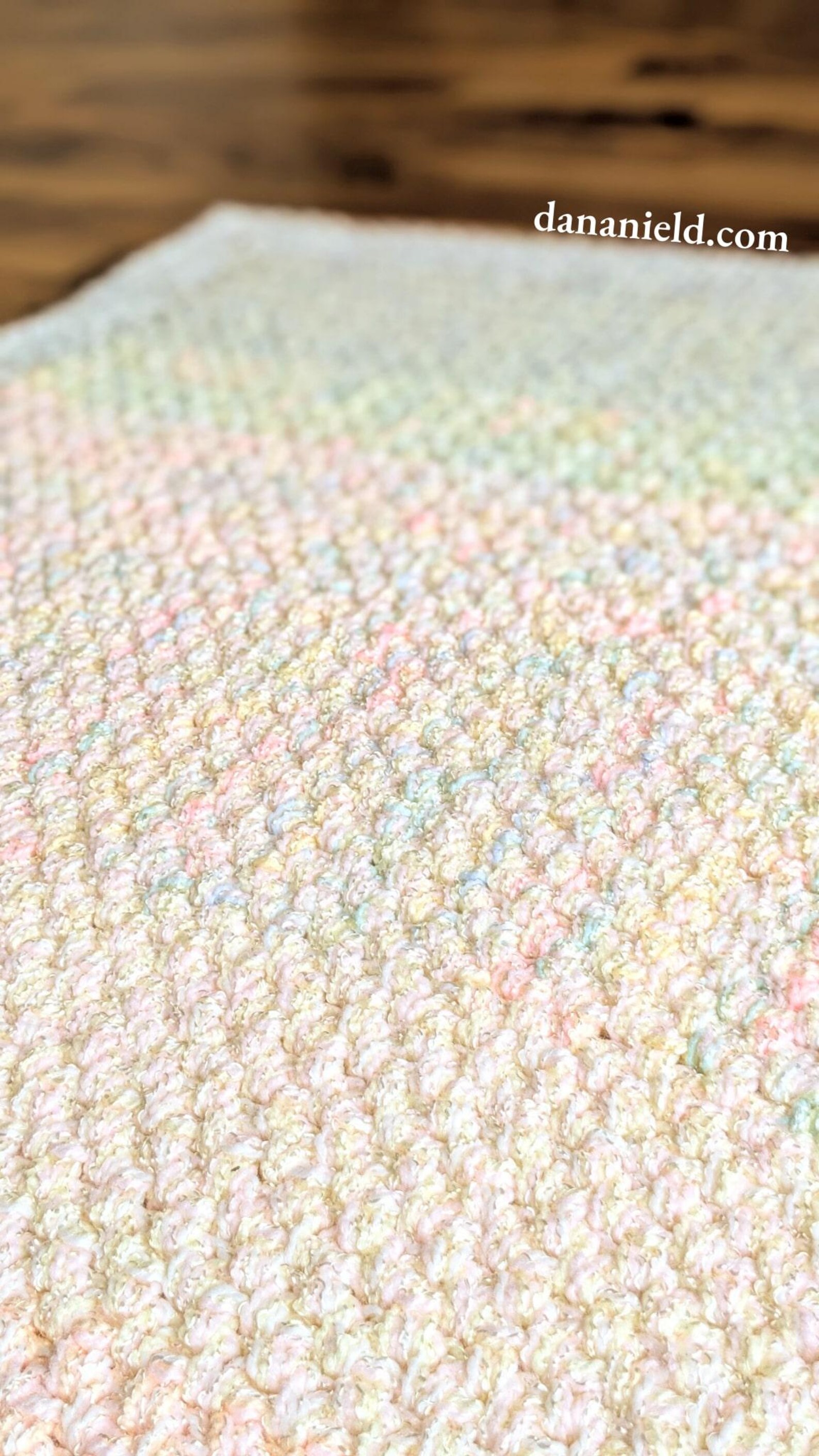 Moss Stitch Crochet Baby Blanket Pattern Using 3 Strands Held Together ...
