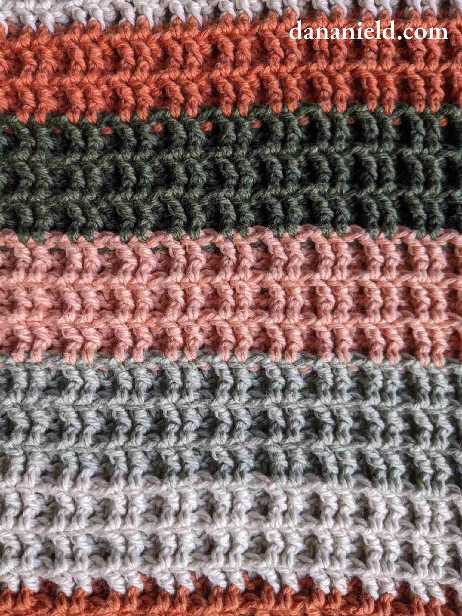 Waffle Stitch Crochet Baby Blanket Pattern With a Moss Stitch Border ...