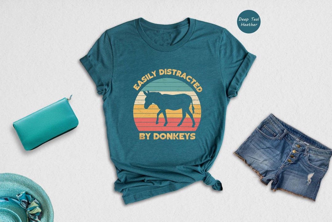 Donkey Shirt, Easily Distracted by Donkeys Tshirt, Gift for Donkey ...