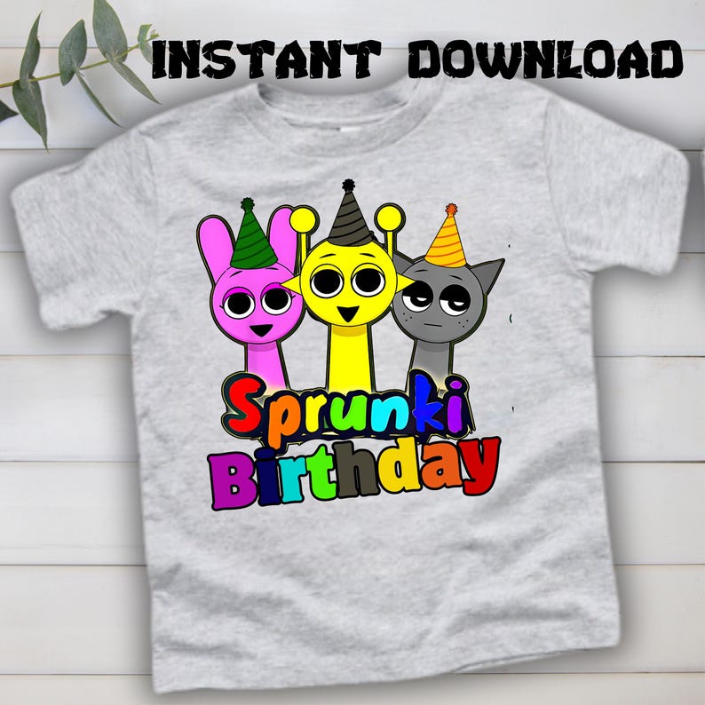 Sprunki Birthday for Kids PNG Digital Design 'it's My Birthday' for ...