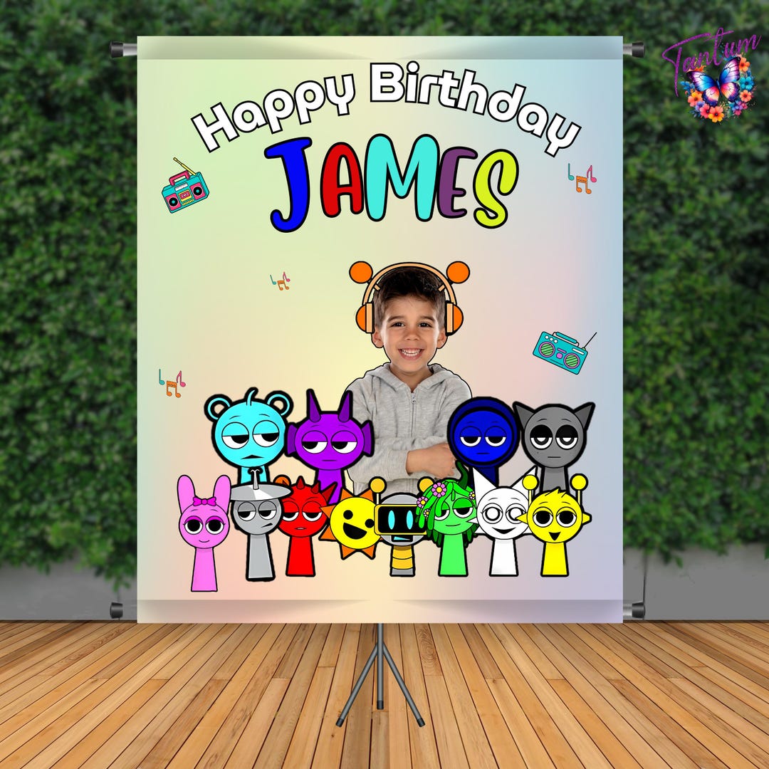 Sprunki Backdrop, Custom Banner, Sprunki Birthday Party, Sprunki Decor ...