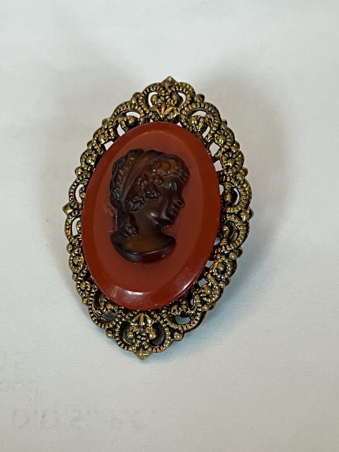 German Carnedian Glass Cameo Brooch - Mid 19th Century - Etsy